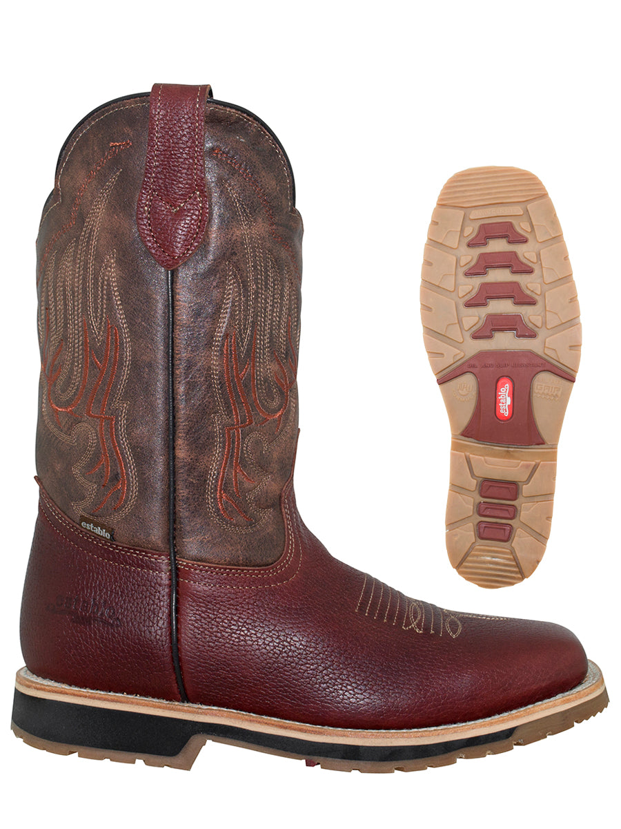 Botas Rodeo para Hombre Establo en Piel Grizzly con Suela de Doble Den ...