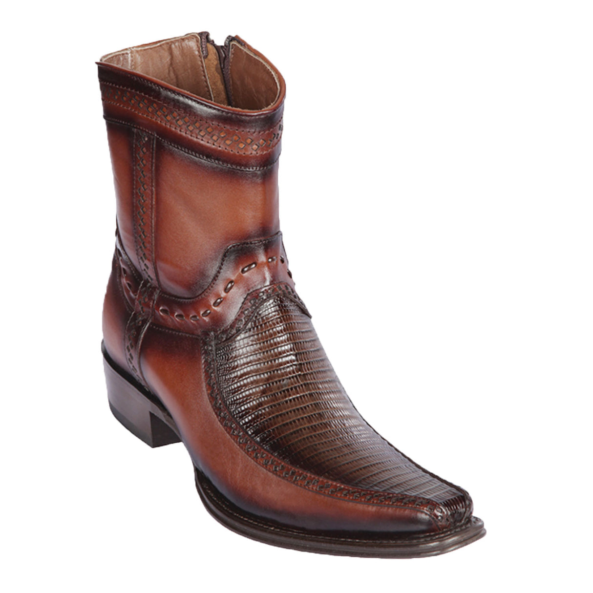 Short Boots of Python and Original Deer European Toe Rustic Brown Colo ...