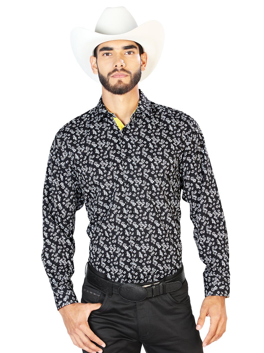 Black Casual Long Sleeve Shirt 126264 – CaballoBronco.com