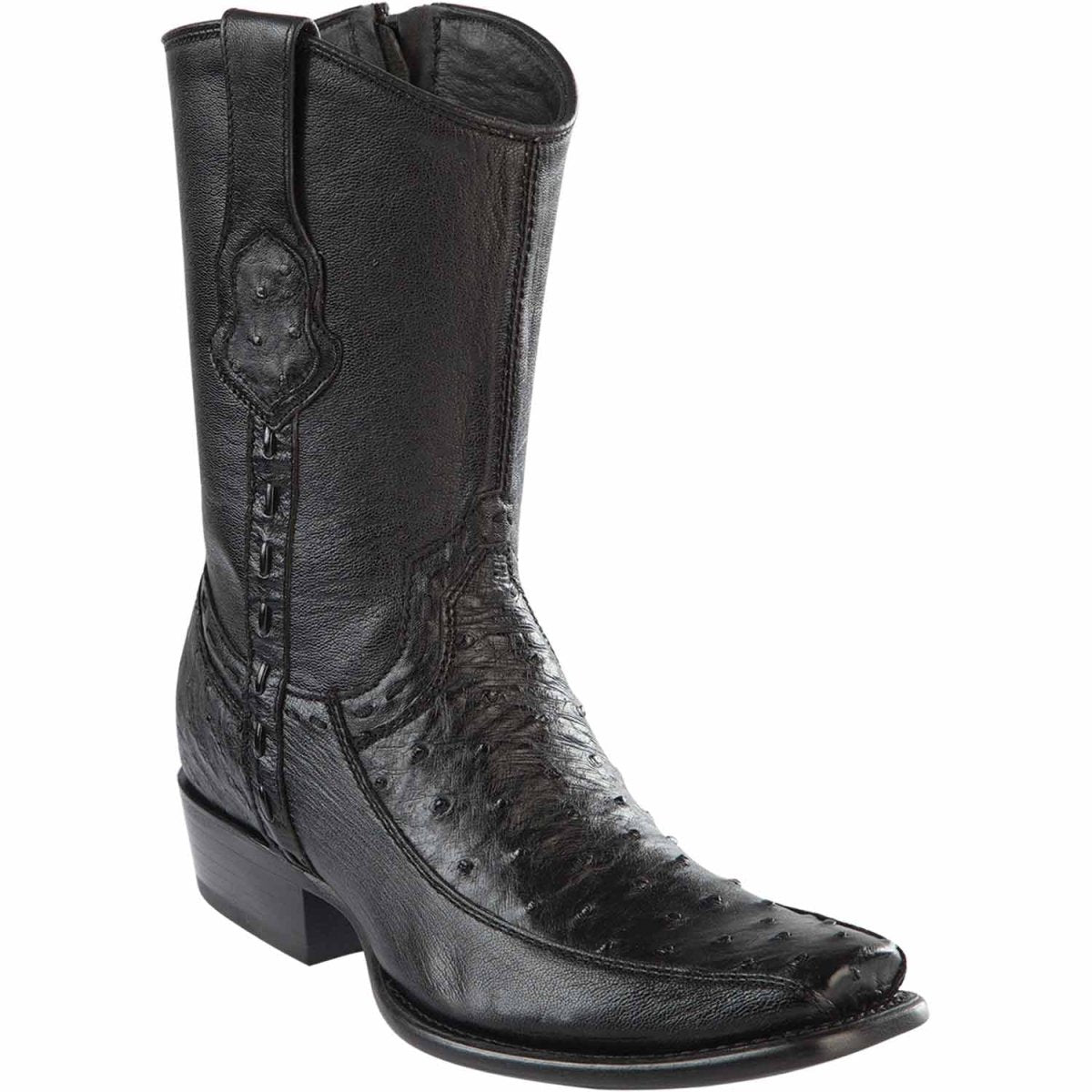 Botas Cortas de Avestruz Original Horma Dubai Color Negro - Wild West