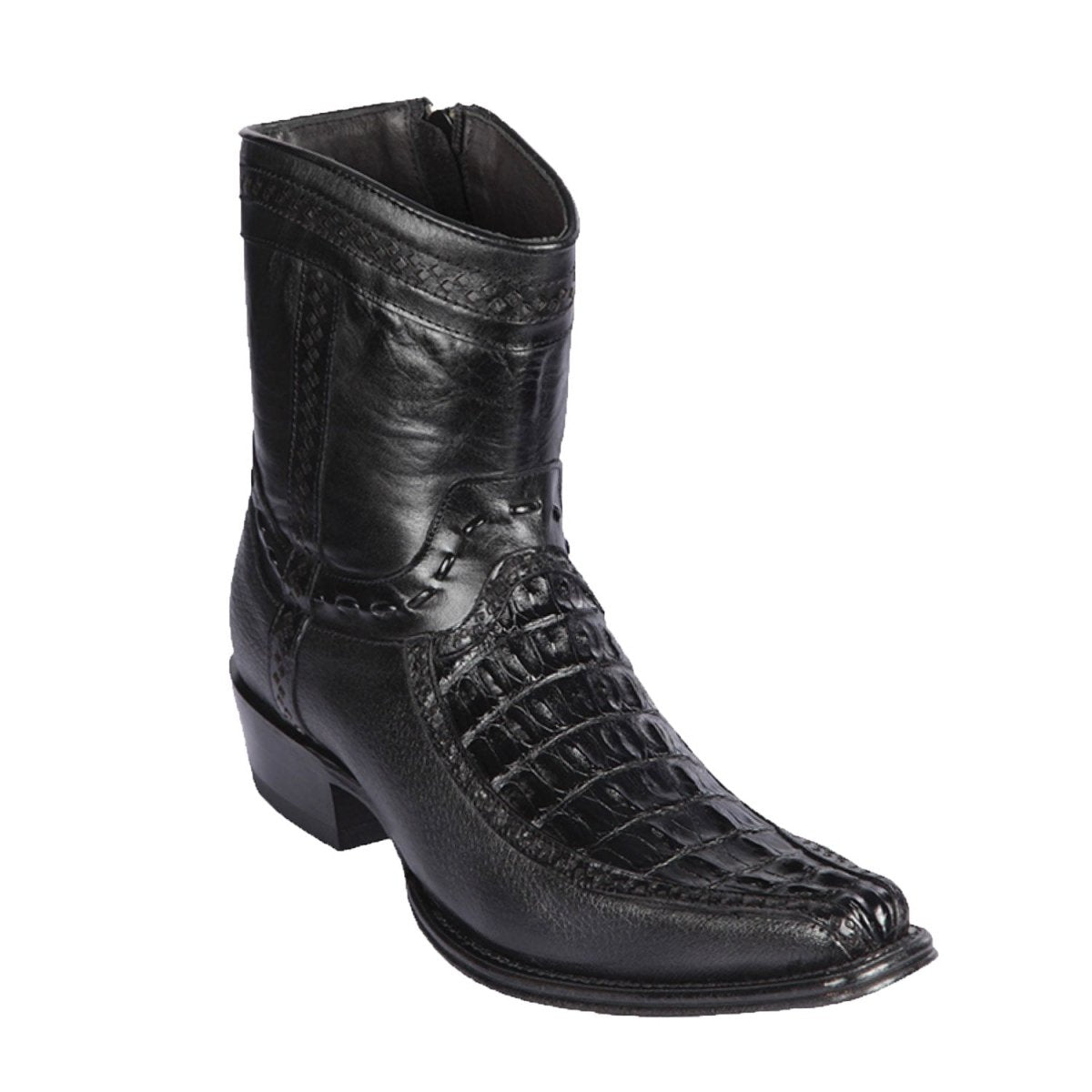 Botas Cortas de Cola de Caiman y Venado Original Punta Europea Color N