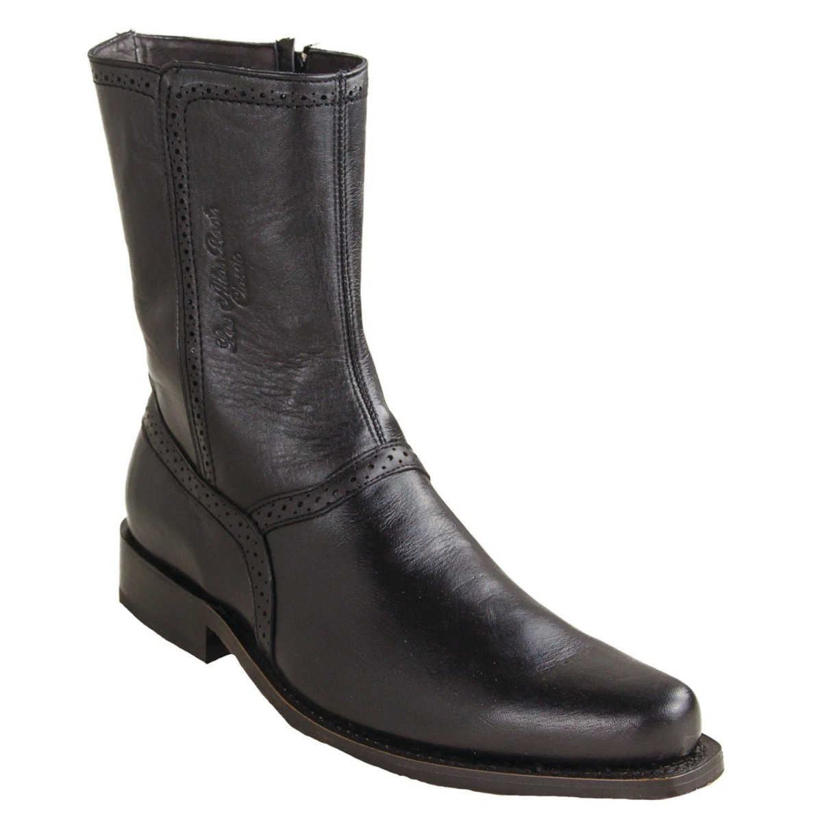 Botas Cortas de Piel Original Punta Oval Color Negro Acabado Porto - L