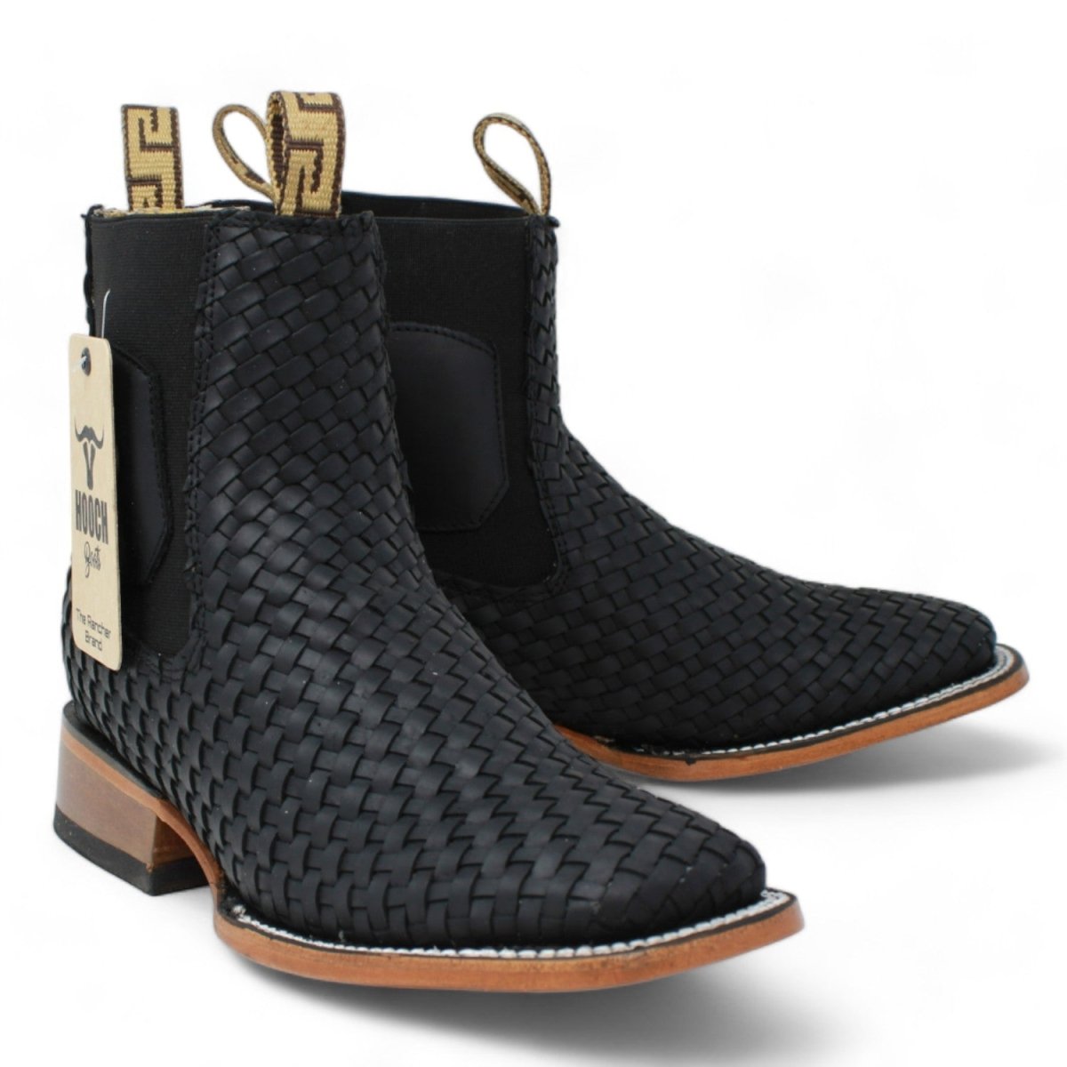 Botines Charros Punta Cuadrada de Petatillo Original Color Negro ...