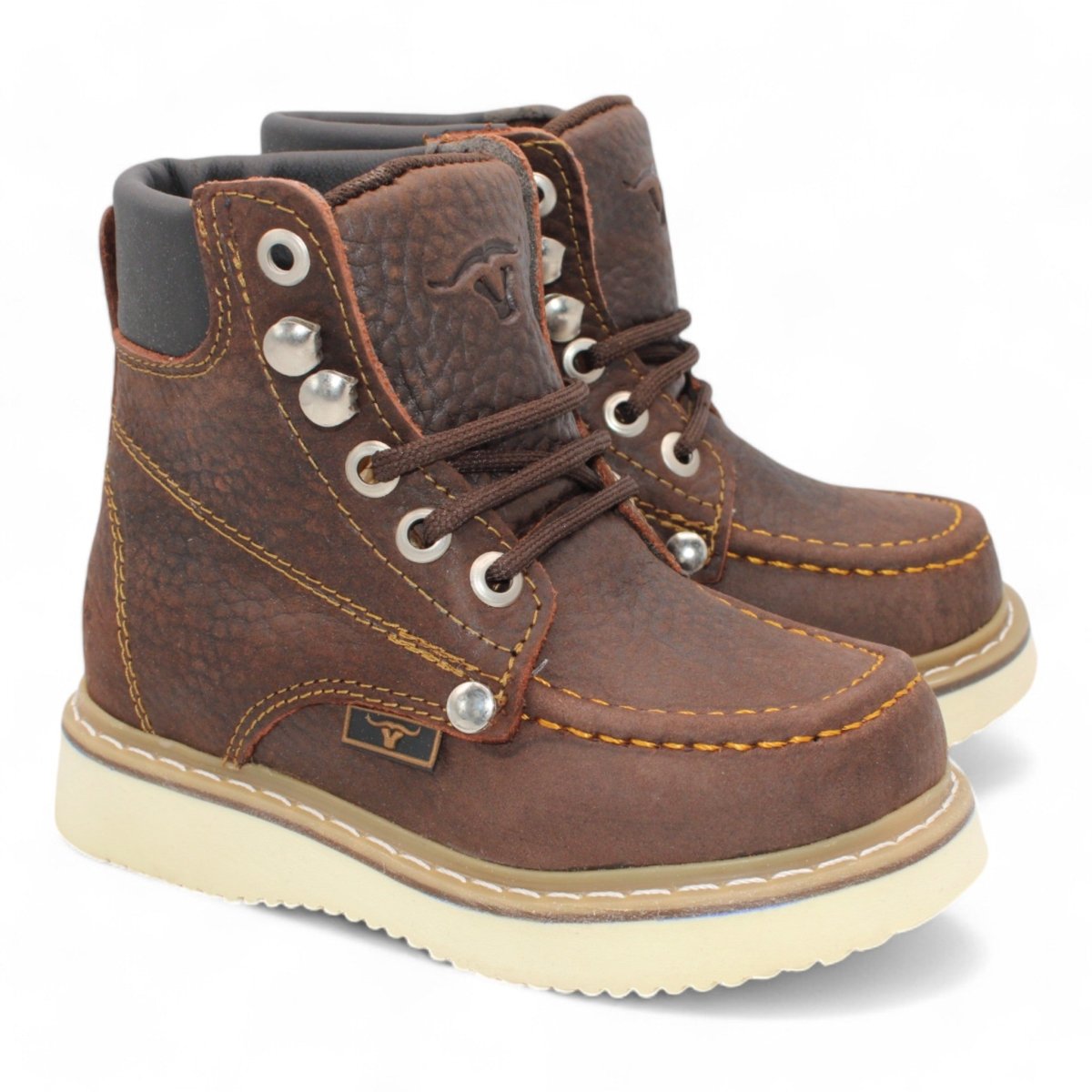 Kid´s Moc Toe Leather Boot Chocolate-HBN80194 – CaballoBronco.com