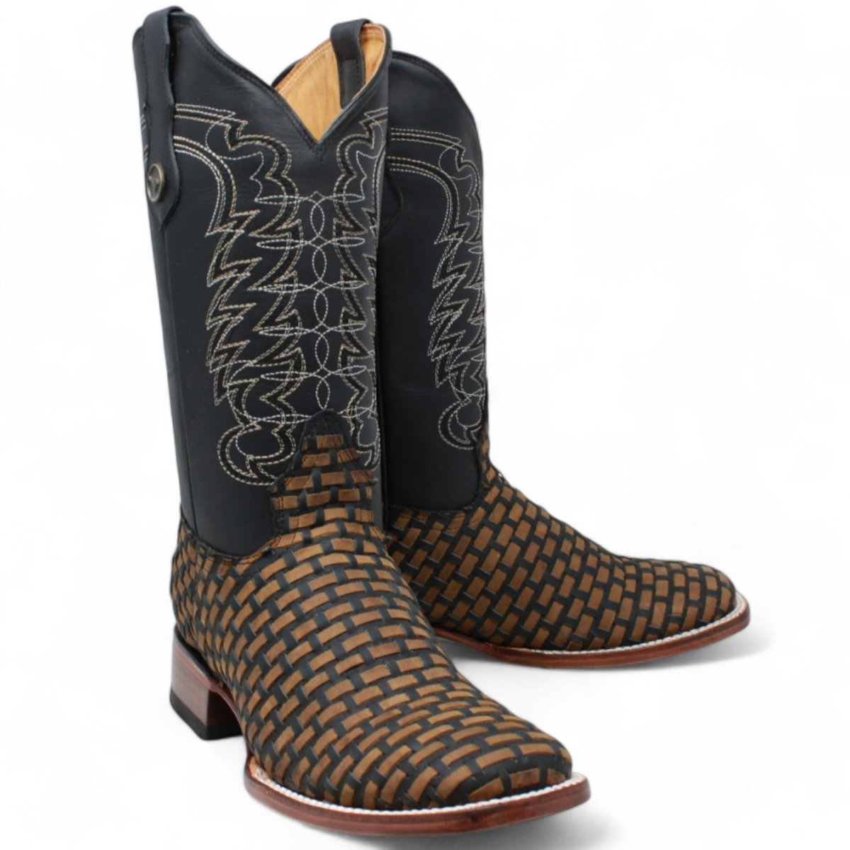 Original Leather Boots Wide Square Toe Brown Color - Hooch Boots