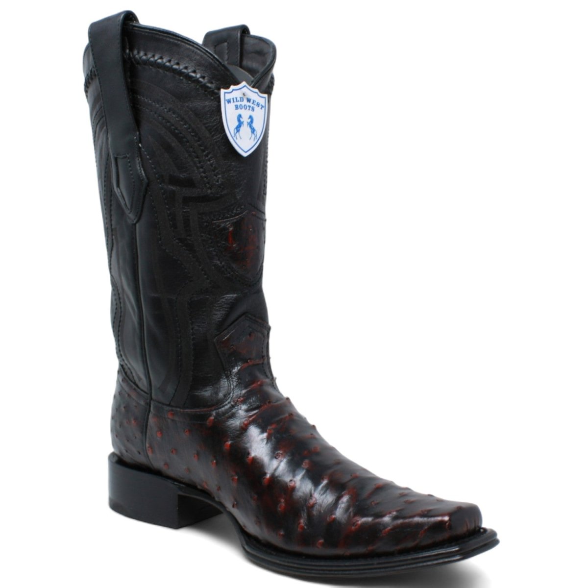 Men's Wild West Genuine Ostrich European Square Toe Boot ...