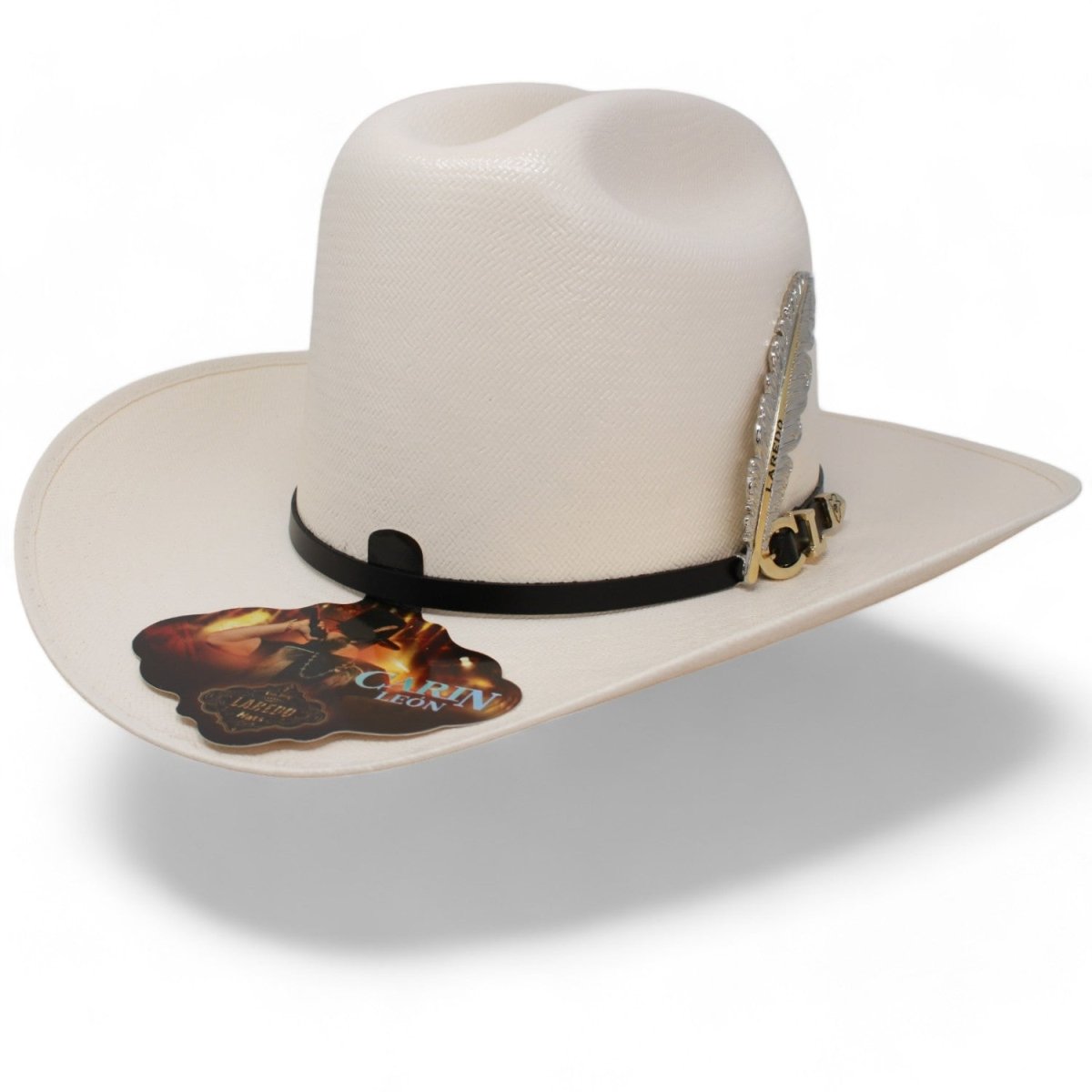 Official 50X Carin Leon Cowboy Hat with Silver Feather – CaballoBronco.com