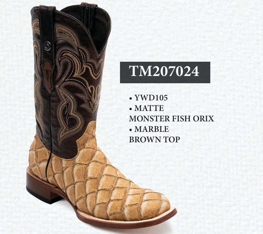 Tanner Mark Men's Print Monster Fish Square Toe Boots Orix ...