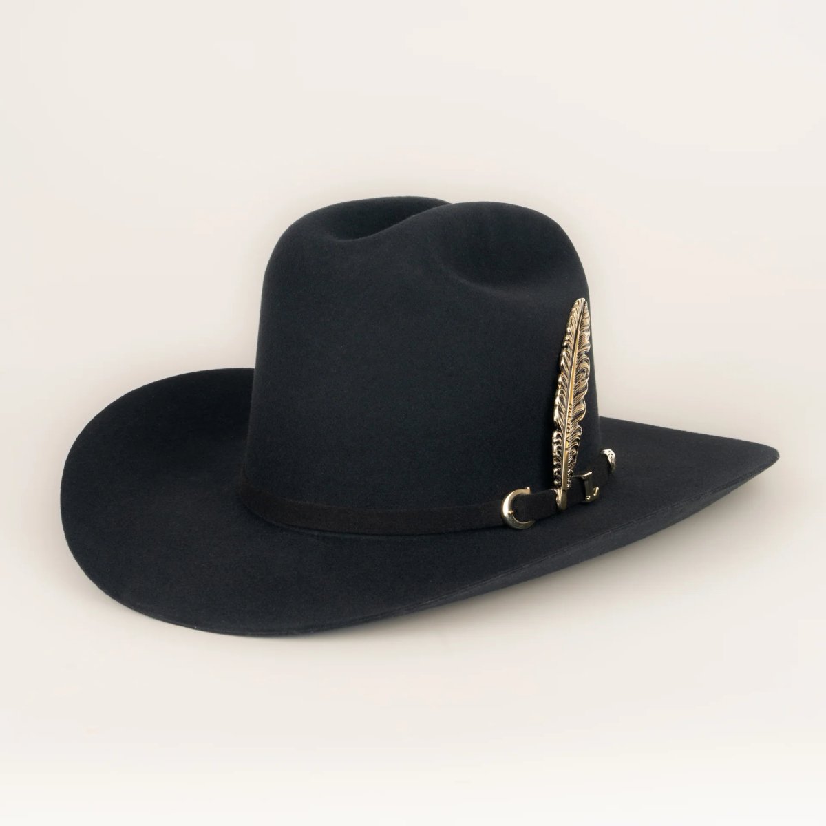 Texana o Sombrero Vaquero Carin Leon Oficial Negro Pluma de Plata ...