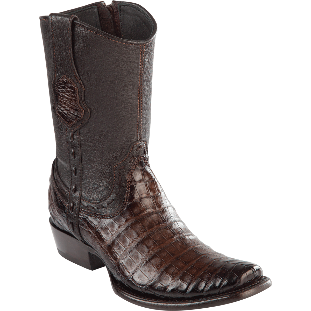 Botas Cortas de Cocodrilo Caiman Panza Original Punta Dubai Cuadrada C