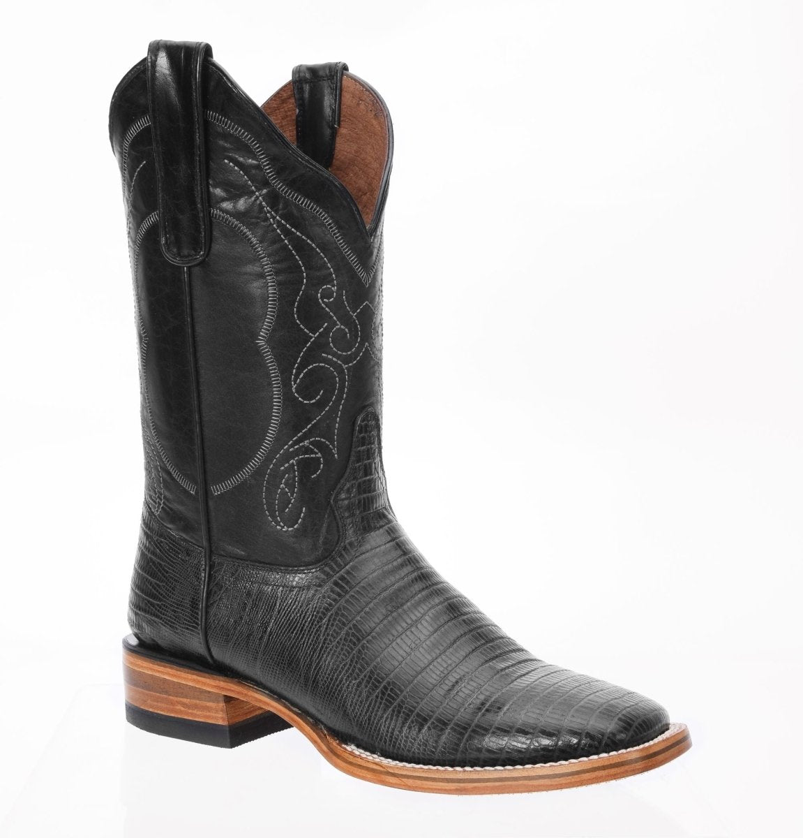 Armadillo Engraved Rodeo Last Boots for Men Black Color – CaballoBronco.com