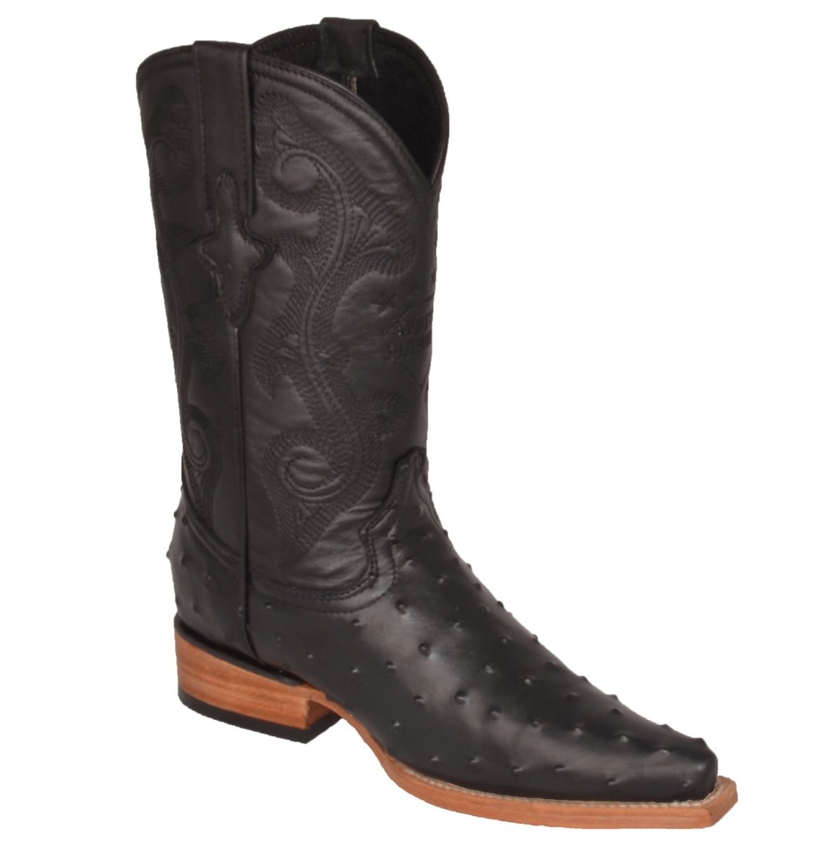 Botas de Avestruz Negras para Hombre [Envio Gratis USA] — CaballoBronco.com