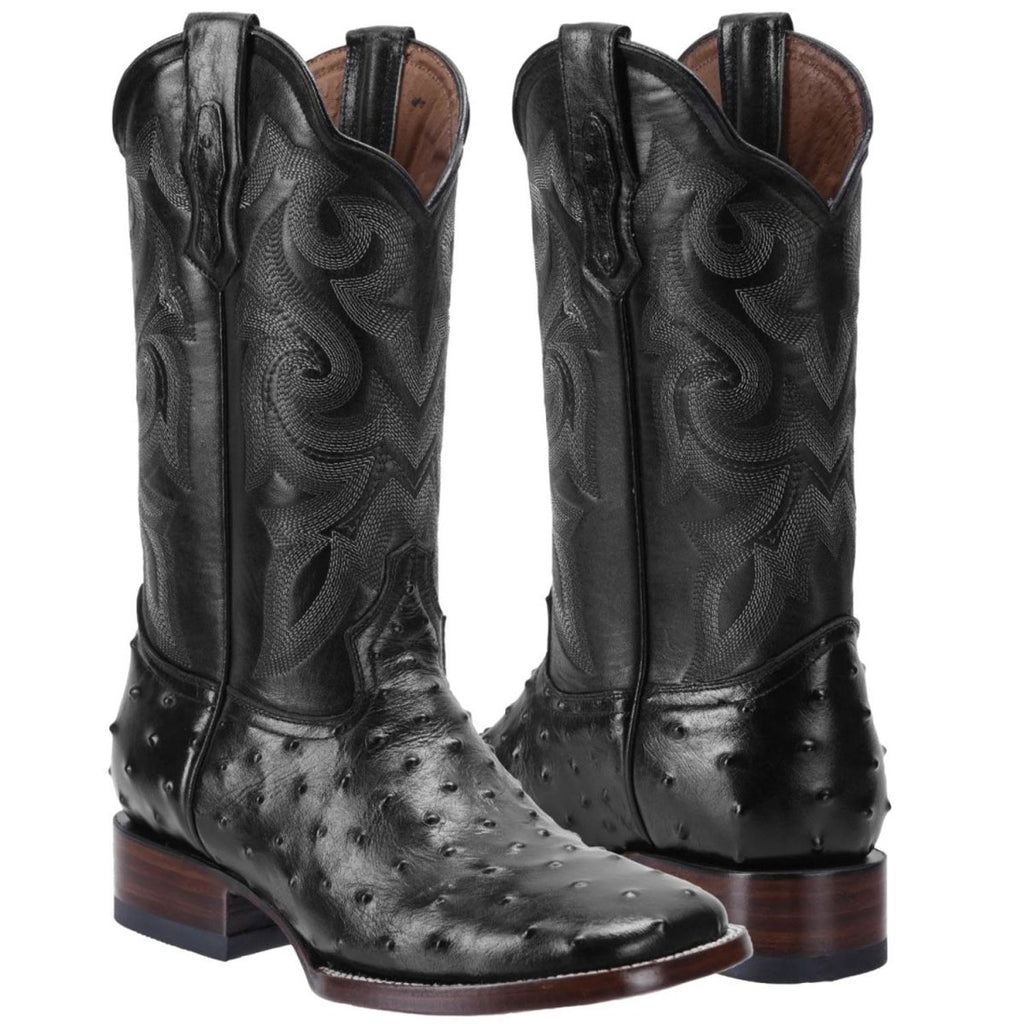 Botas de Avestruz Negras para Hombre [Envio Gratis USA] — CaballoBronco.com