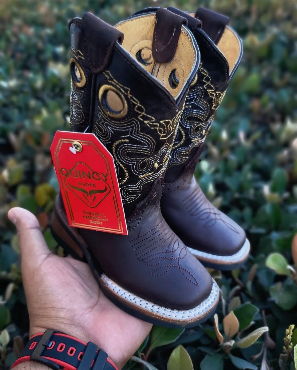 Botas para Niño de Cuero Crazy Original Horma Rodeo Color Cafe ...