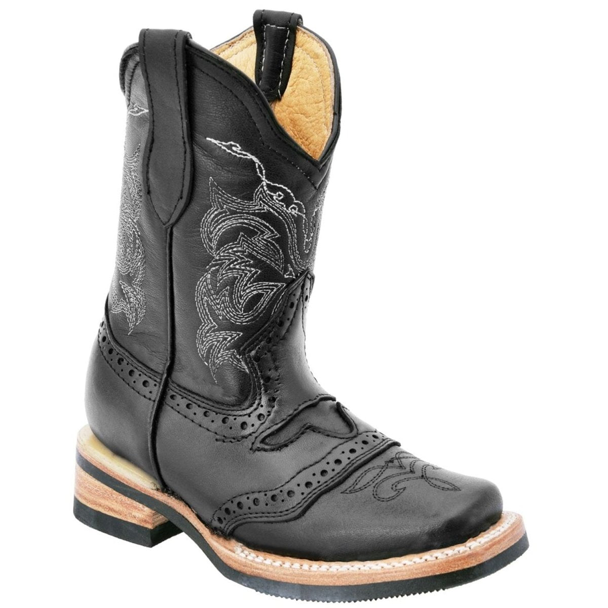 Botas para Niño Horma Rodeo Color Negro con Antifaz WD-310