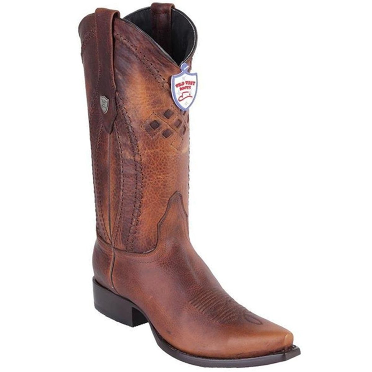 Botas Vaqueras de Cuero Original Punta Recortada Color Miel - Wild Wes ...