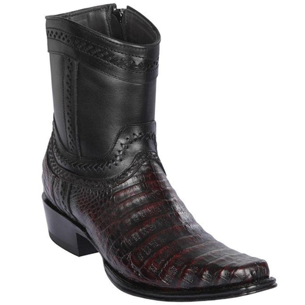 Botas Cortas de Cocodrilo Caiman Panza Original Punta Europea Color Ne ...
