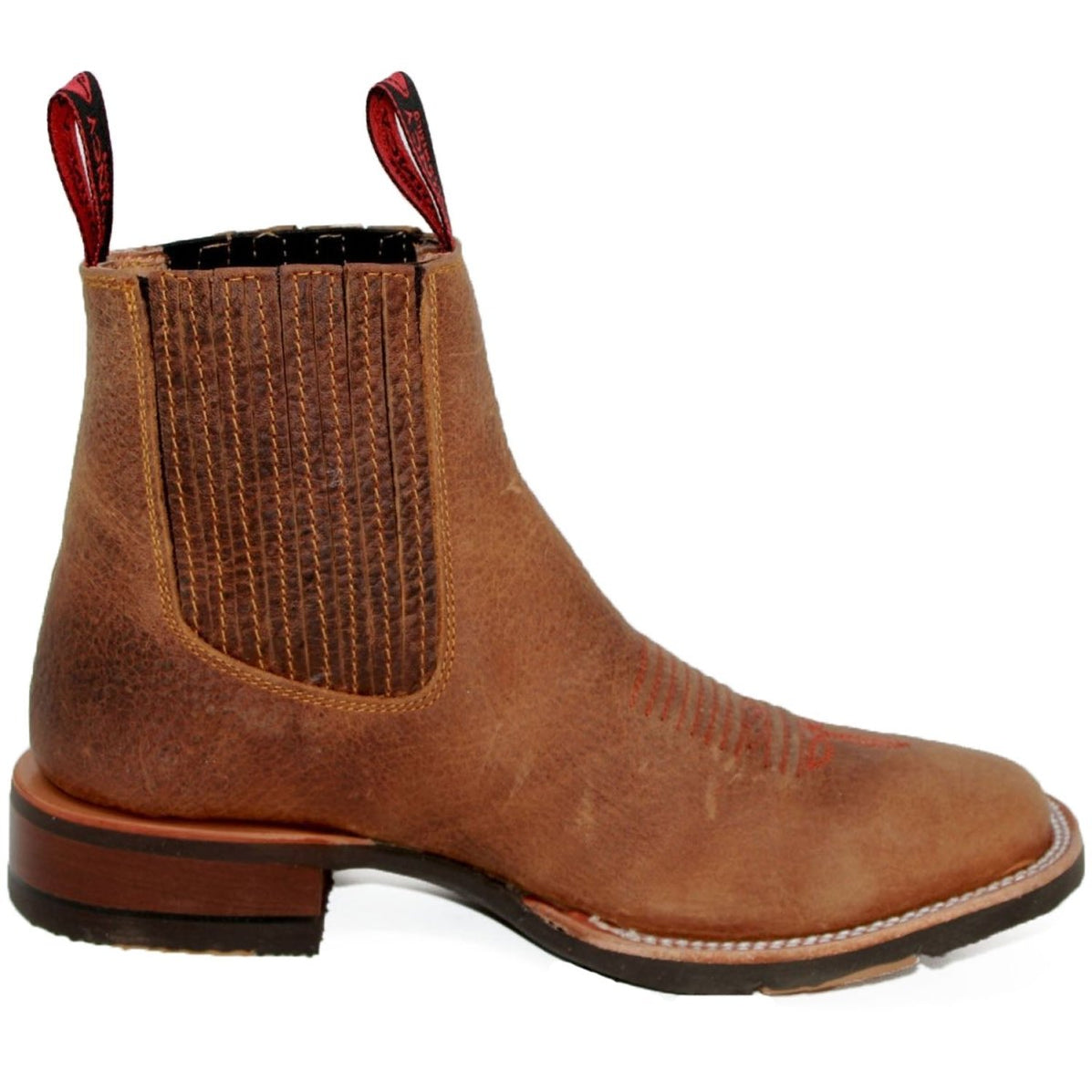 Botines Charros Punta Cuadrada con Suela de Hule Color Cafe ...