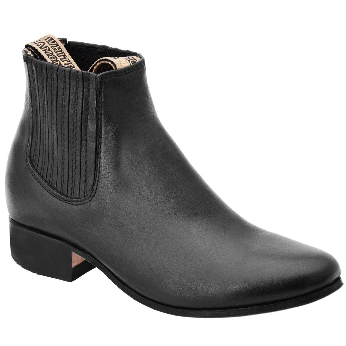 Botines Charros de Cuero Napa Original de Mujer Color Negro ...