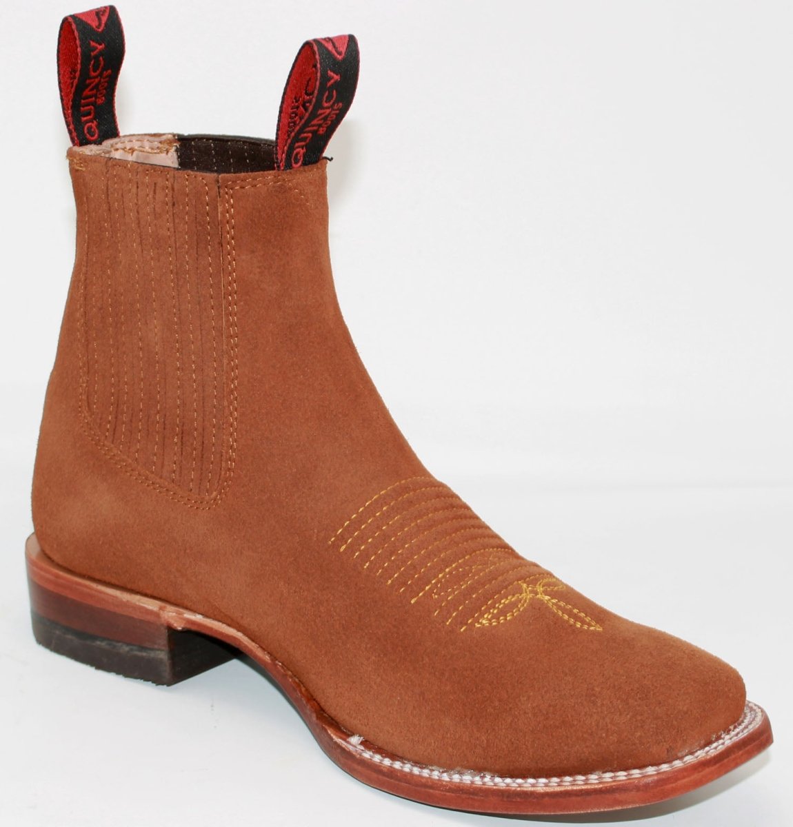 Quincy Shedron Women's Square Toe Nubuck Leather Charro Boots