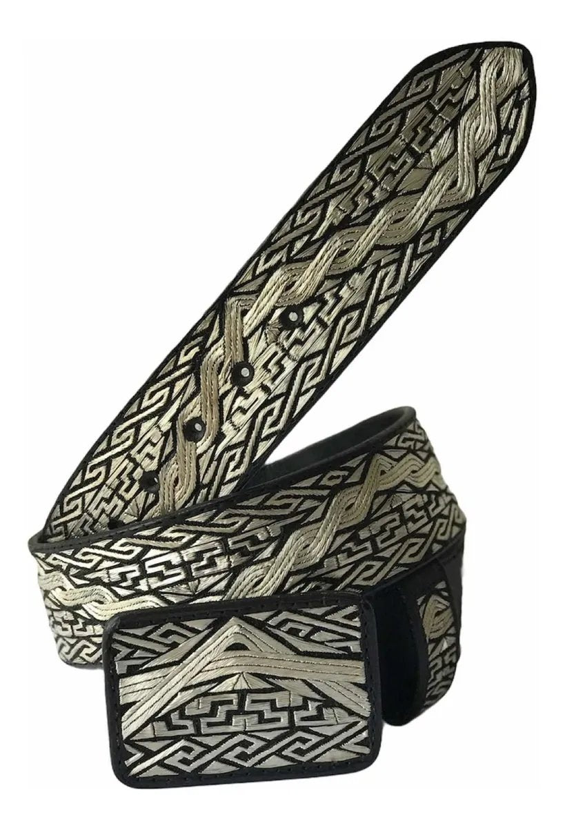 Original Fine Silver Thread Belt for Men in Black