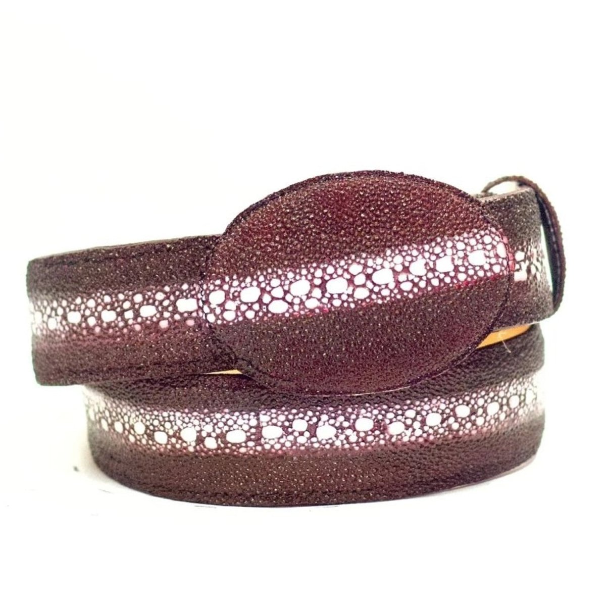 Full Imitation Pearl Manta Ray Belt Wine Color