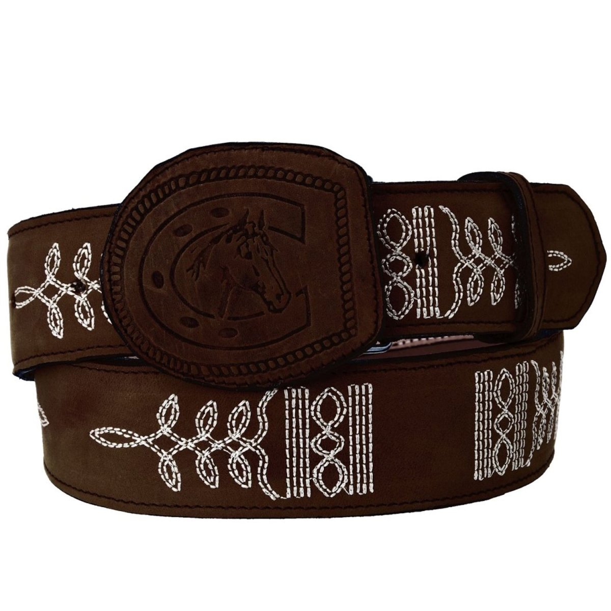 Cinto Vaquero de Cuero Original Color Cafe WD-1576 — CaballoBronco.com