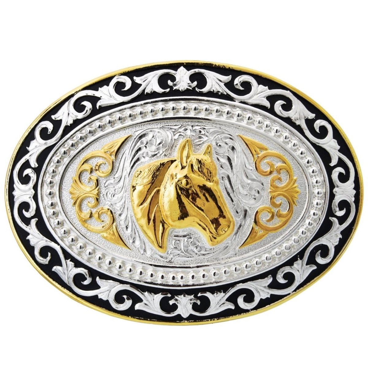 Hebilla Vaquera para Cinto con Cabeza de Caballo en Oro WD-1319 ...