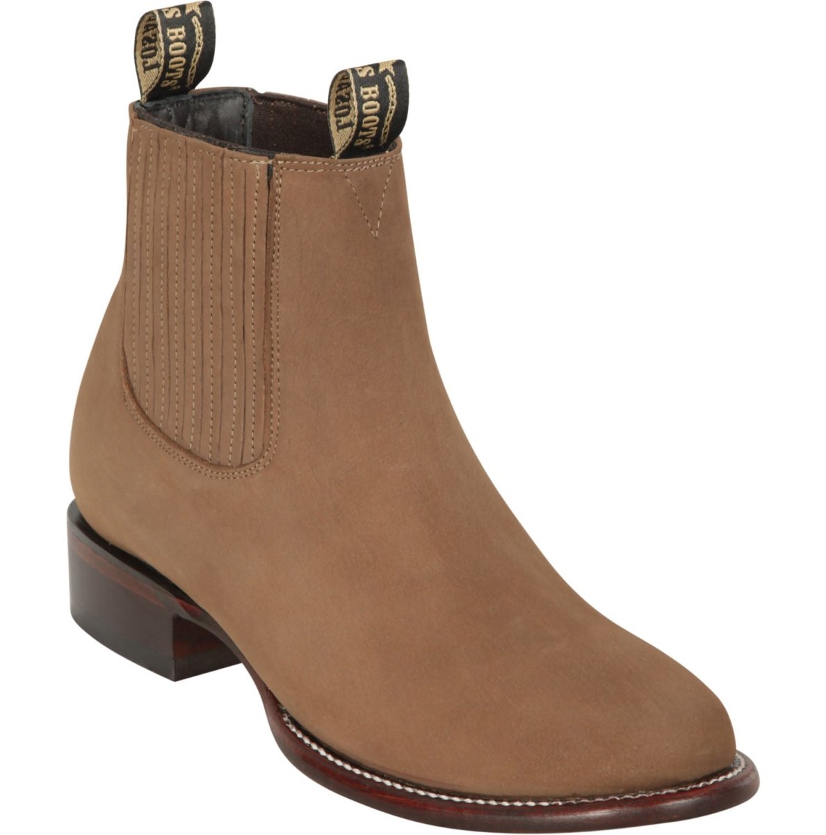 Roper Round Toe Suede Charro Boots in Taupe - Los Altos Boots ...