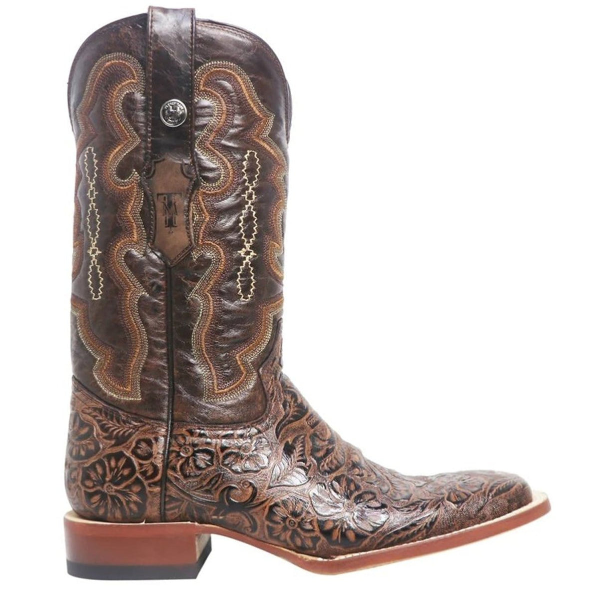 Tanner Mark Men's Archer Hand Tooled Square Toe Boots Brown TM201707 ...